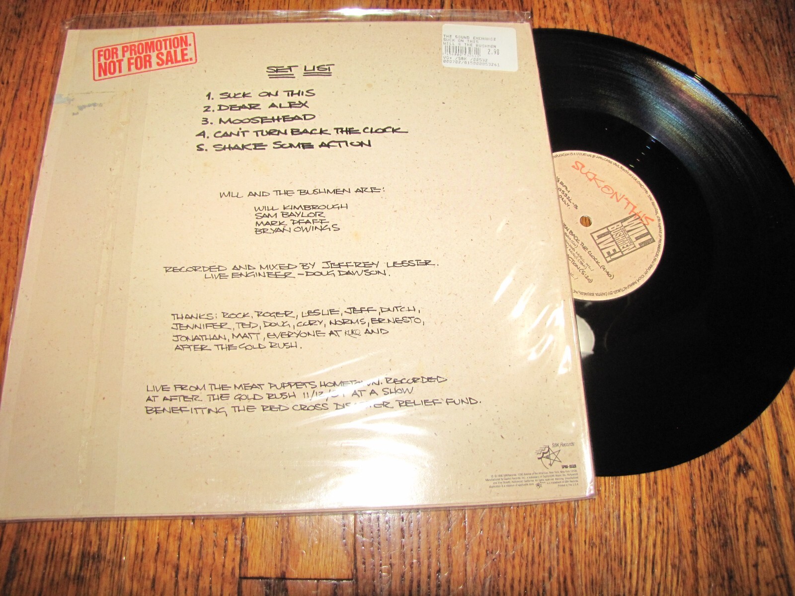 WILL AND THE BUSHMEN - LIVE! SUCK ON THIS - SBK RECORDS LP PROMO | eBay