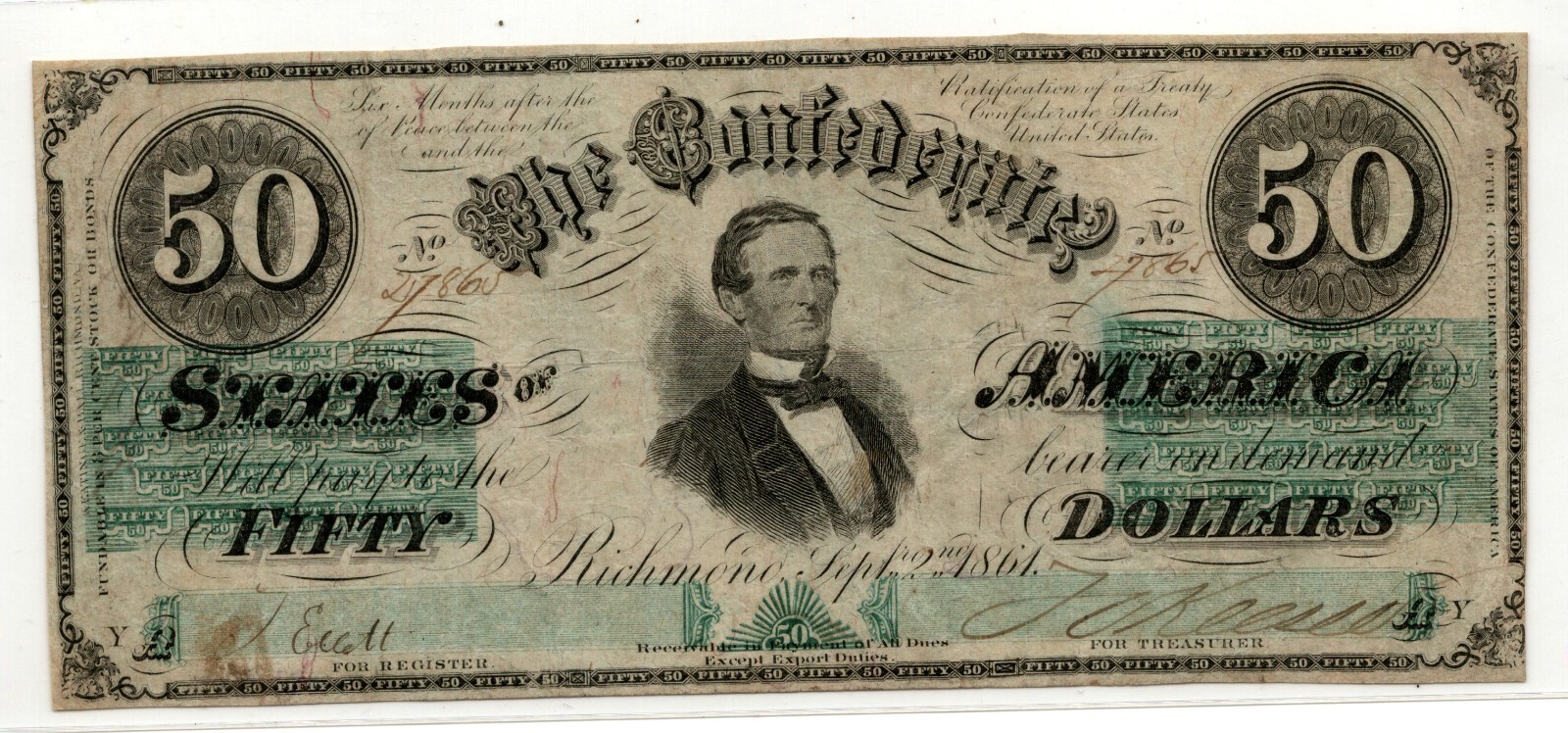 T-16 SCARCE EARLY UNCANCELLED CONFEDERATE GREAT COLOR GOBS OF RED FIBER ...
