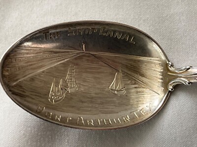 Sterling Port Arthur TX souvenir Spoon Indian Native American head ...