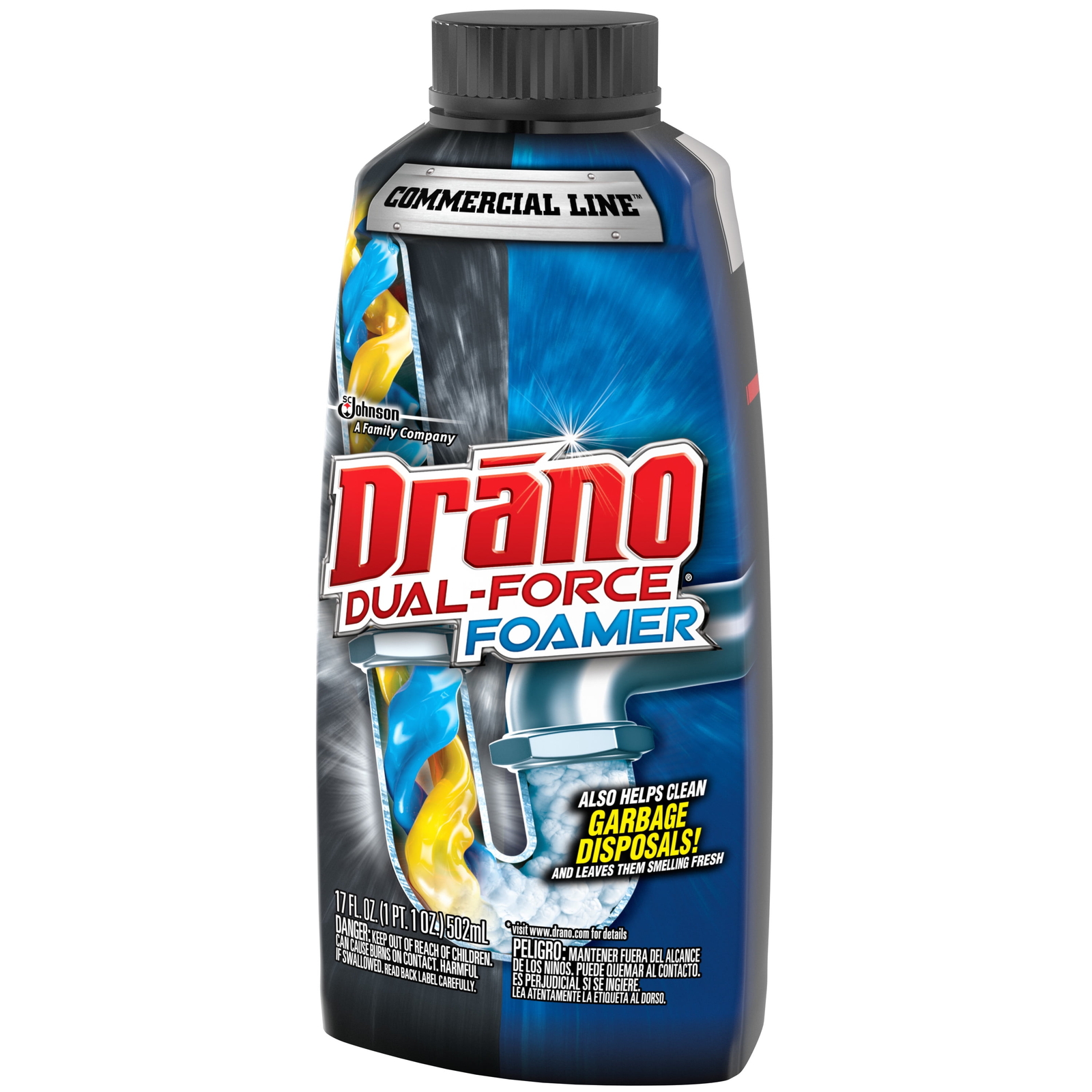 Drano Commercial Line Dual-force Foamer Clog Remover 17 Oz Bottle for ...