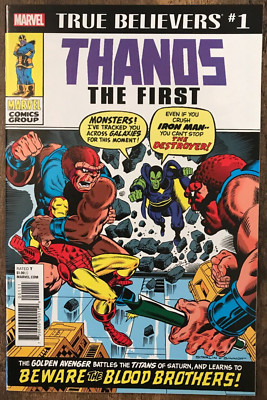 True Believers Thanos The First #1 Starlin 1st App Thanos Drax Iron Man ...