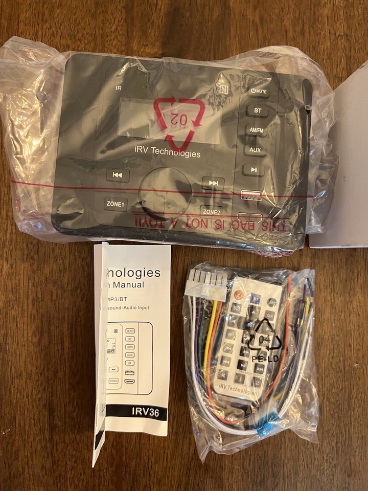 iRV 36 TECHNOLOGIES 2 ZONE Radio w/Bluetooth RV Stereo System | Am/Fm ...