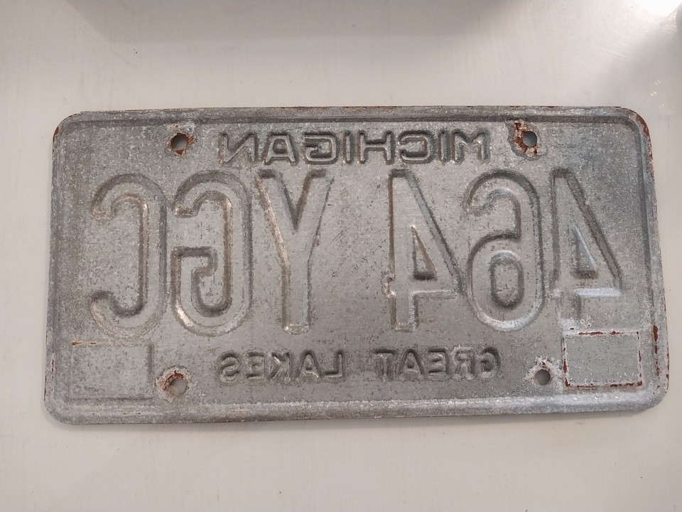 1996 Michigan License Plate Great Lakes Blue # 464YJC | eBay