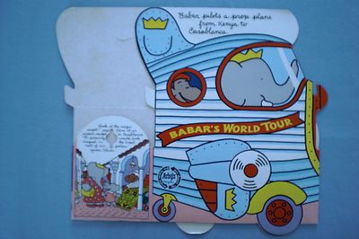Arby's 1991 Babar Kids Meal Box- featuring Babar & Zephyr in Plane in ...