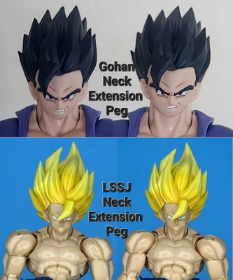 Custom SHF Gohan and LSSJ Goku Extension Neck Pegs - READ DESCRIPTION ...