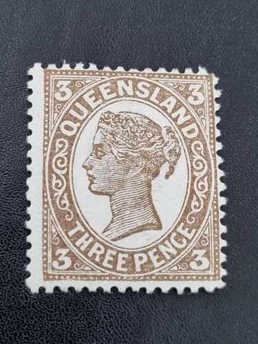 Australia QLD Queensland QV 3d Brown Stamp. Mint. Crown over A ...