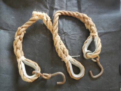 Vintage Rope Antique Primitive Farm Barn Sling Hook nautical Decor | eBay