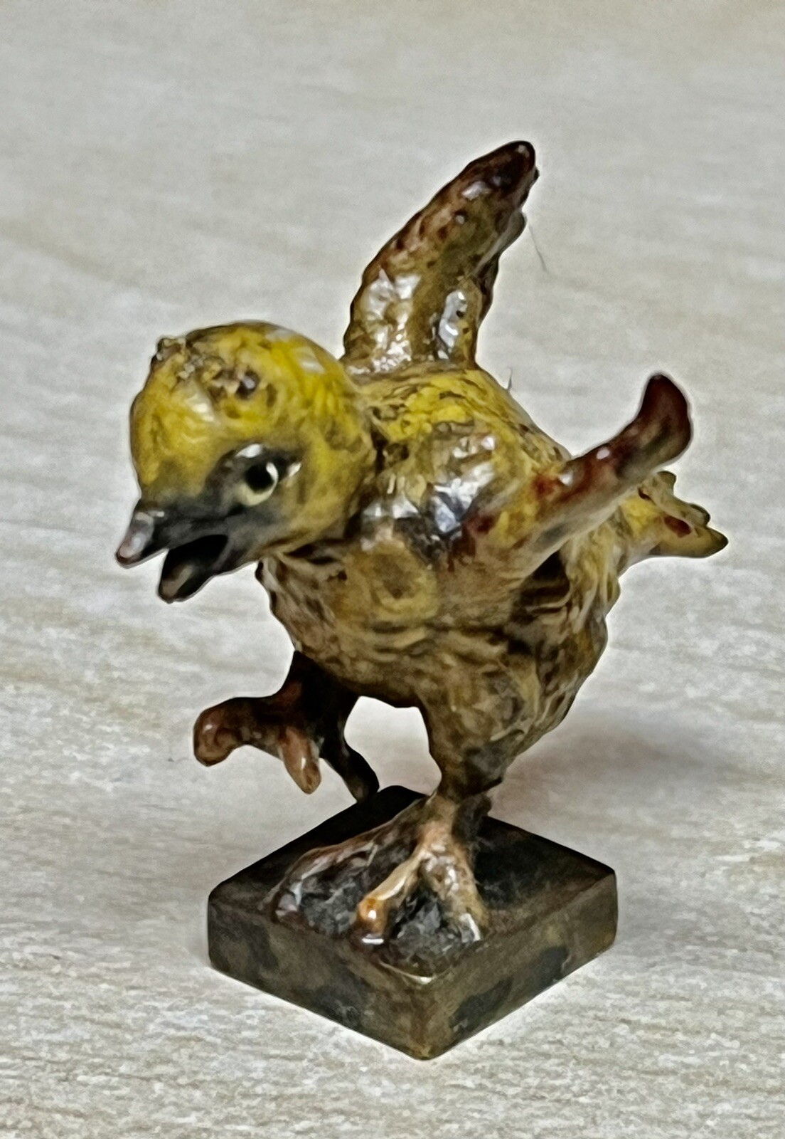 Vintage Antique COLD PAINTED Yellow “WALLY BIRD” - makers stamp on the ...