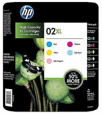 9 Genuine HP 02 02xl Ink Cartridges Black Light Magenta Cyan Yellow ...