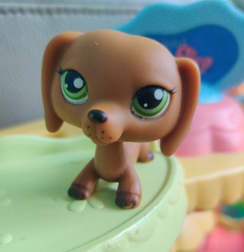 Littlest Pet Shop LPS Authentic Daschund Dogs #139 green eyes | eBay