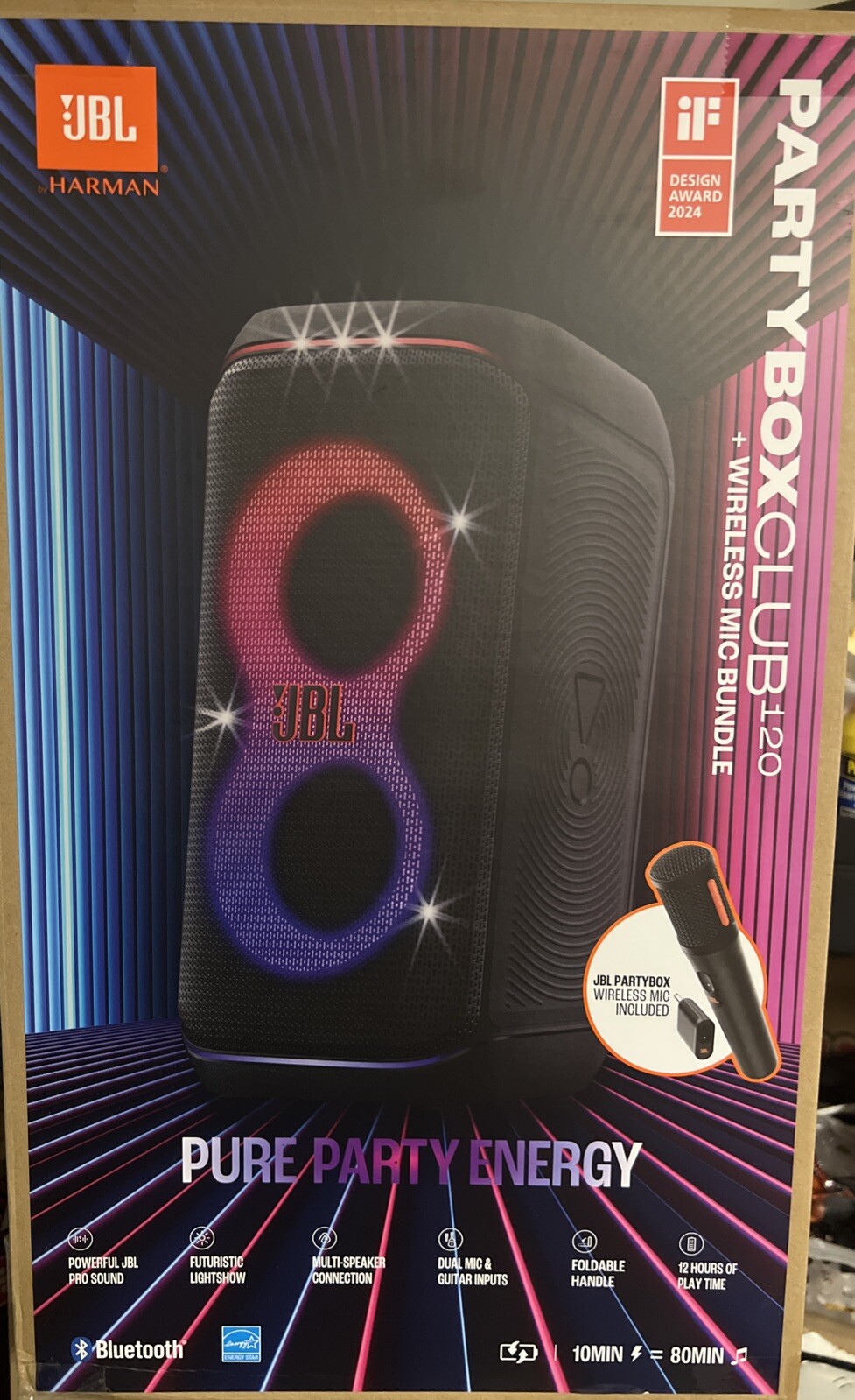 JBL Party Box Club 120 Portable Party Speaker Black with Wireless ...