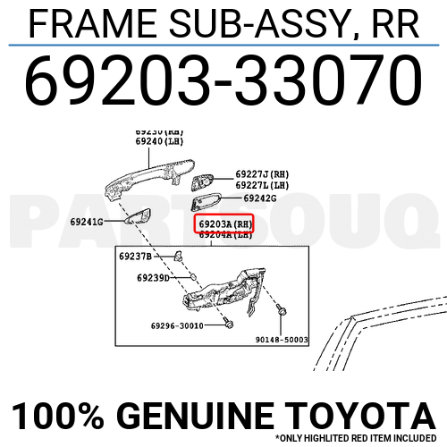 6920333070 Genuine Toyota FRAME SUB-ASSY, RR 69203-33070 | eBay