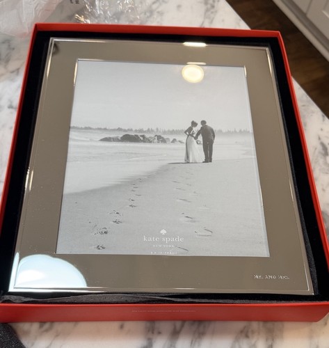 Kate Spade Darling Point Silverplate 8" x 10" Photo Frame Mr. & Mrs ...