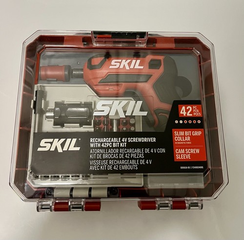 Skil Rechargeable 4V Cordless Pistol Grip Screwdriver Drill with 42pcs ...