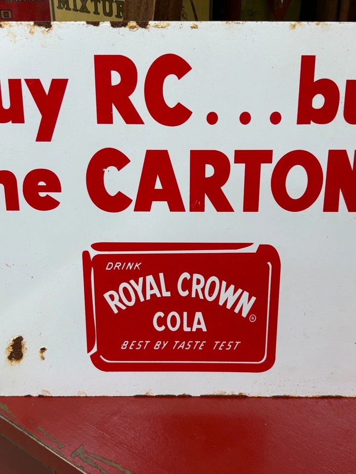 Vintage 1950s Royal Crown Cola Buy RC buy the Carton Porcelain Rack ...