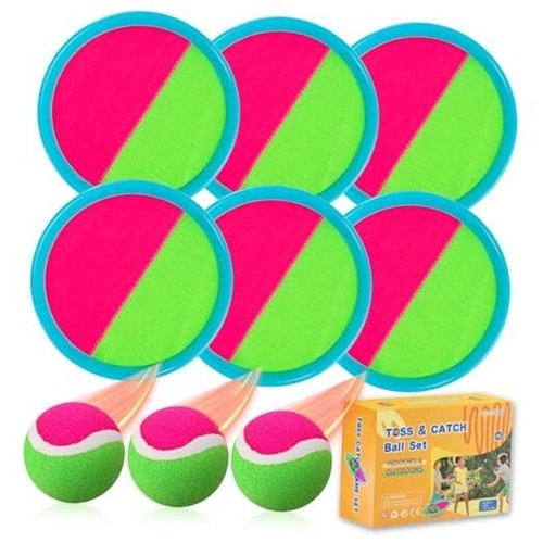 Beach Toys - Outdoor Games, Sand Toys, Toss and Ball Set with 6 Paddles ...