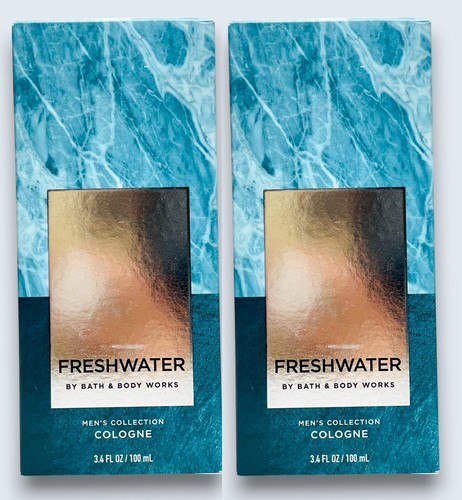 2 Bath & Body Works FRESHWATER MEN Eau De Cologne Spray edc Perfume 3.4 ...