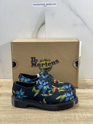 Dr Martens Lester Black Hawaiian Floral Toile Chaussure Femmes Original ...