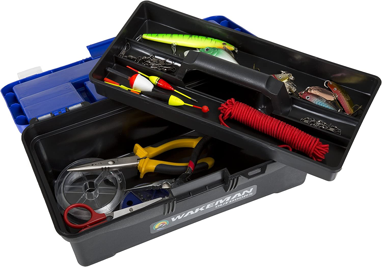 Wakeman Fishing Single Tray Tackle Box 55 Pc Tackle Kit 744110199819 ...