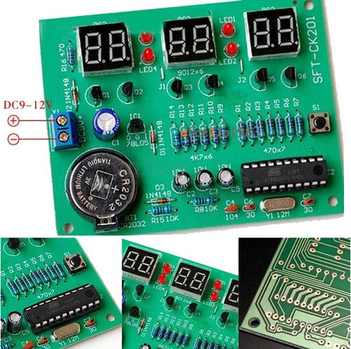 9V-12V STC11F02-35I 6-Digit LED Electronic Clock Parts Components DIY Kit Module | eBay UK