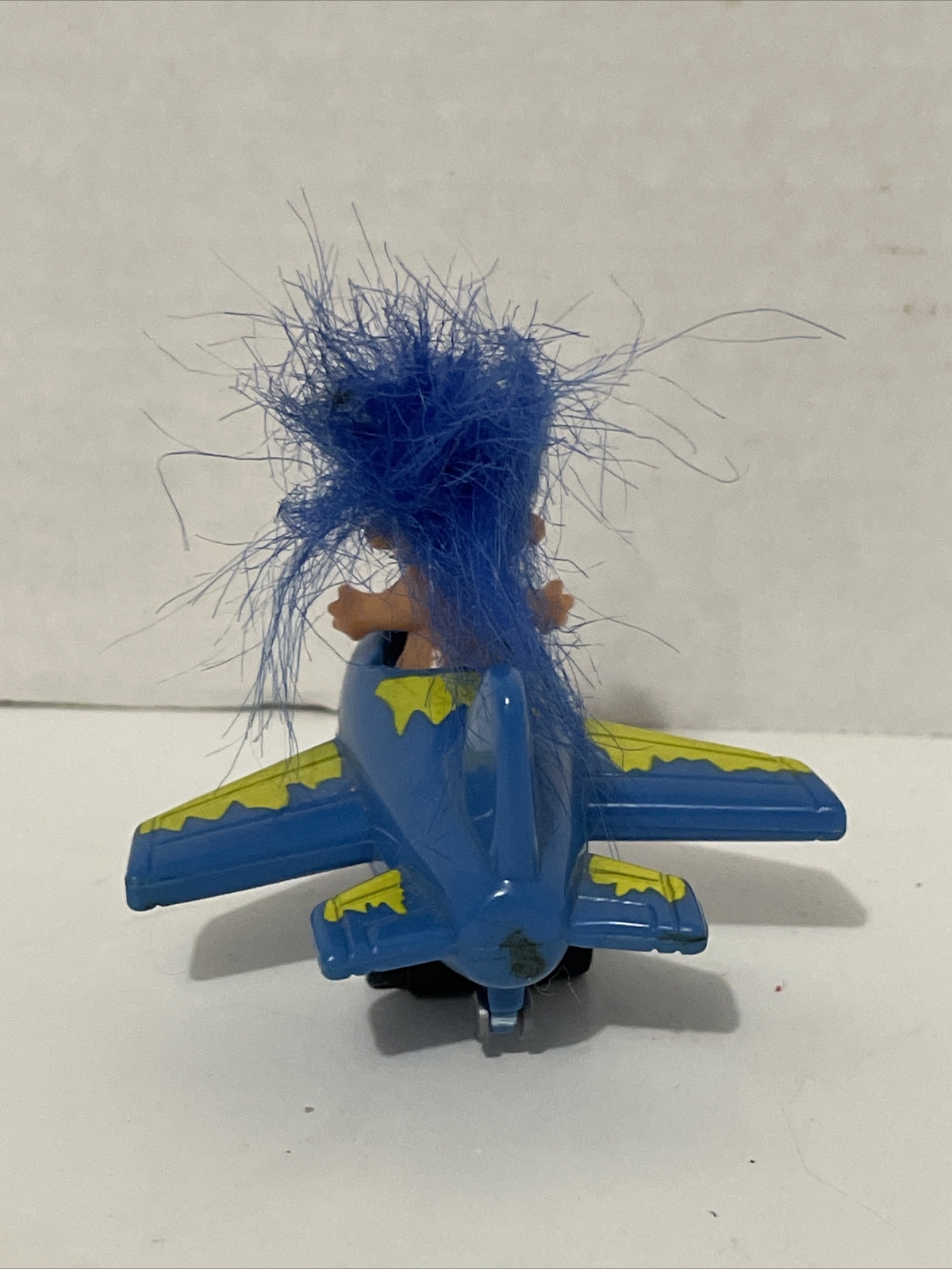 Vintage Russ Troll Doll Pilot Airplane Toy Good Luck Troll Blue Hair | eBay