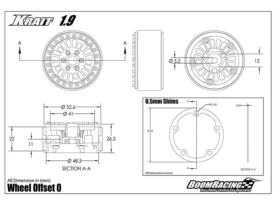 Boom Racing Krait™ 1.9 Golem Aluminum Beadlock Wheels RC Crawlers Red ...