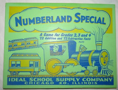I950 Ideal Numberland Special Math Game by Ideal School Supply No. 231 ...
