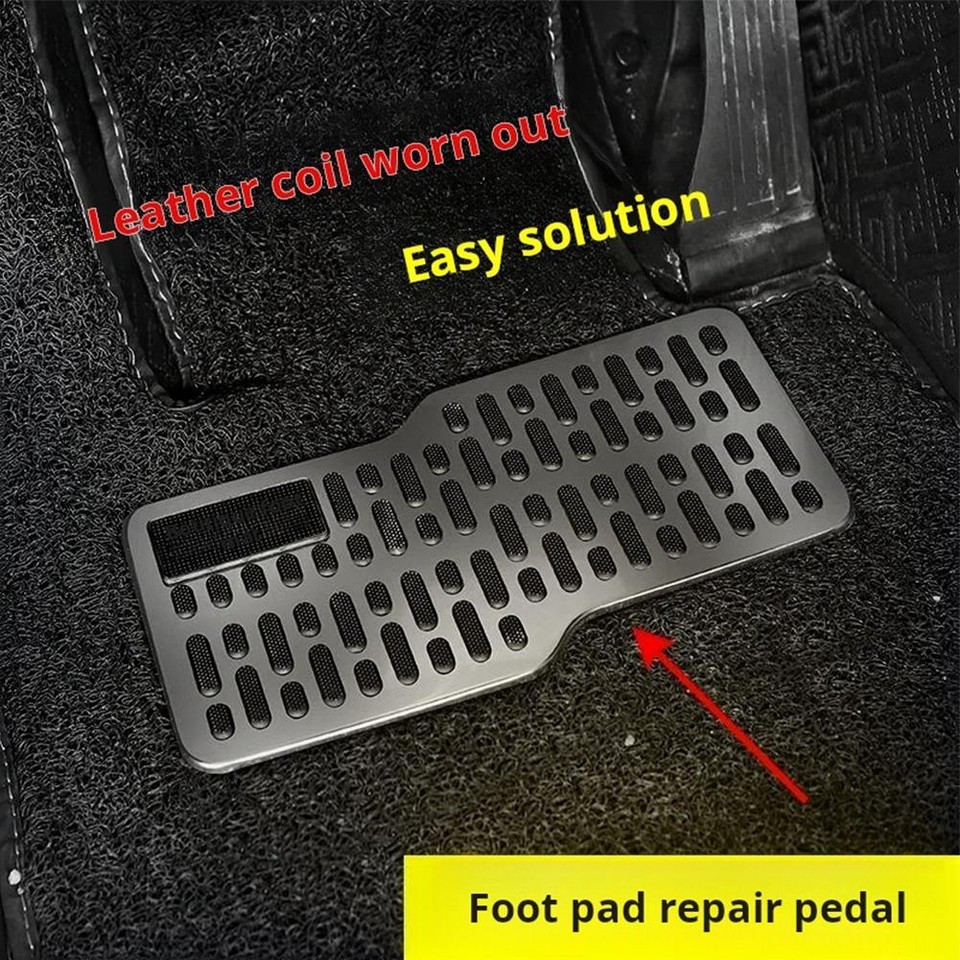 [Stainless Steel Car Floor Carpet Mats Heel Plate Foot Rest Pedal Pads ...