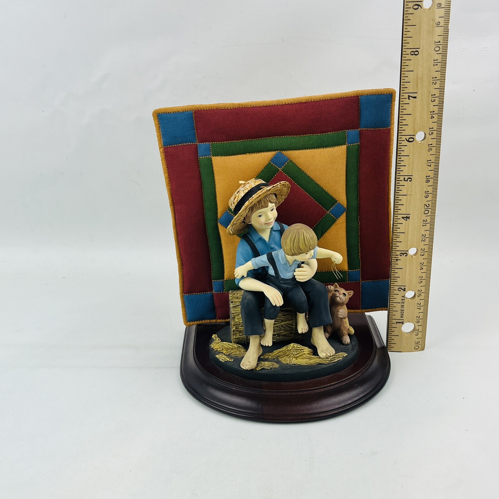 Amish Heritage Eli & Benjamin Figurine With Quilt #30013 Willitts Boxed ...