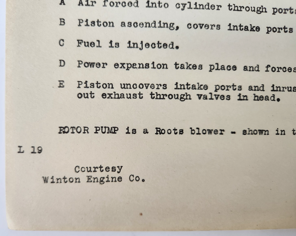 Winton Diesel Engine Rotor Pump Roots Blower Vintage Mechanic Diagram ...