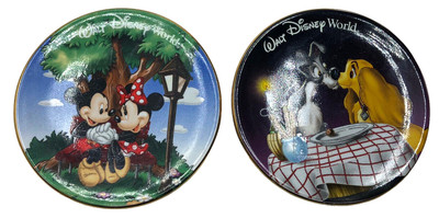 Vintage Walt Disney World Set Of 2 Disney Mini Plates Mickey Minnie ...