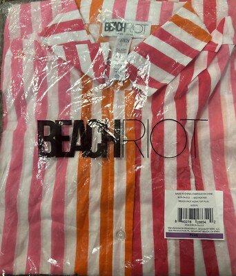 NEW NWT Beach Riot Alexa Sunset Stripes Button Front Cover Up Size Plus ...