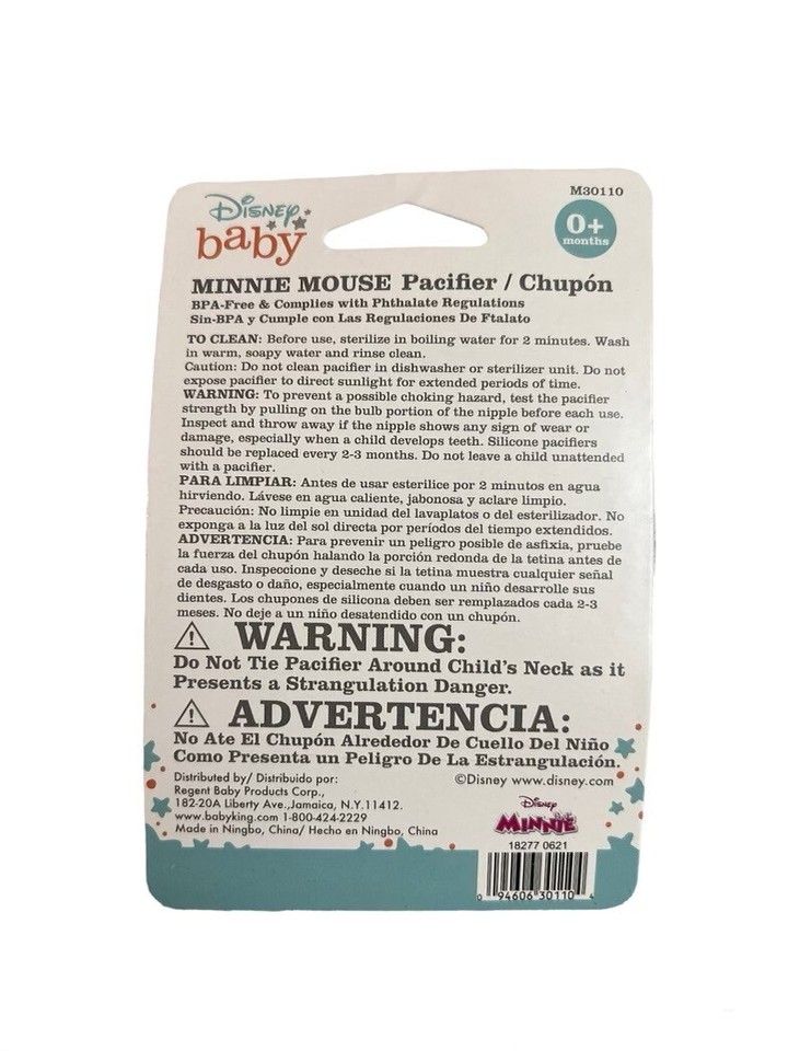 Disney Minnie Mouse Pacifier BPA Free LIGHT PINK Baby Girl | eBay