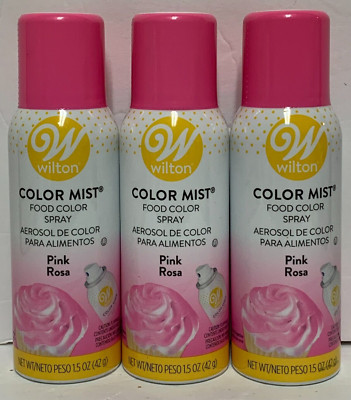 NEW Lot Of 3 Cans Wilton Color Mist Food Color Spray PINK 1.5 OZ Each ...