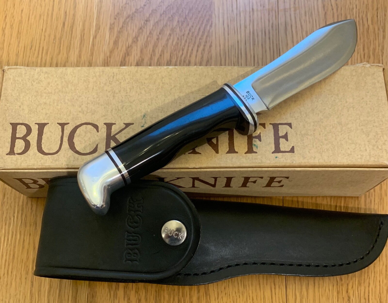 PRE DATE CODE BUCK 103 SKINNER KNIFE W/ SHEATH NEVER USED IN BOX BT 1 ...