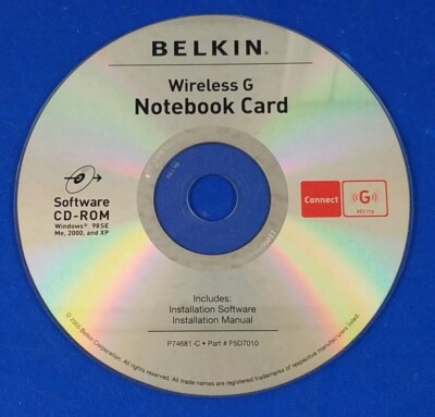 ⭐️⭐️⭐️⭐️⭐️ Belkin Wireless G Notebook Card CD Software | eBay