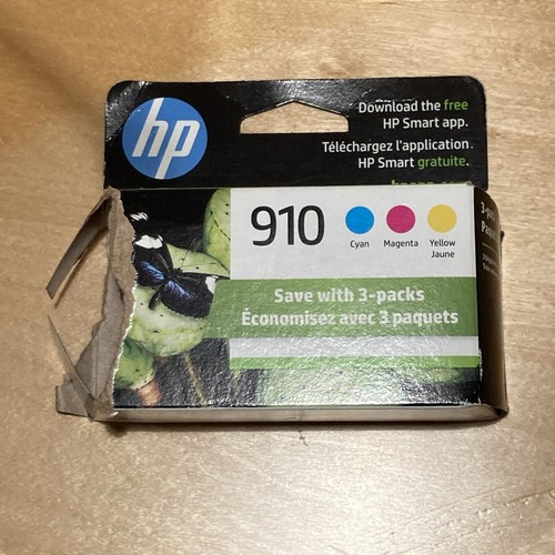HP 910 3-pack Cyan/Magenta/Yellow Original Ink Cartridges, May 2026 | eBay