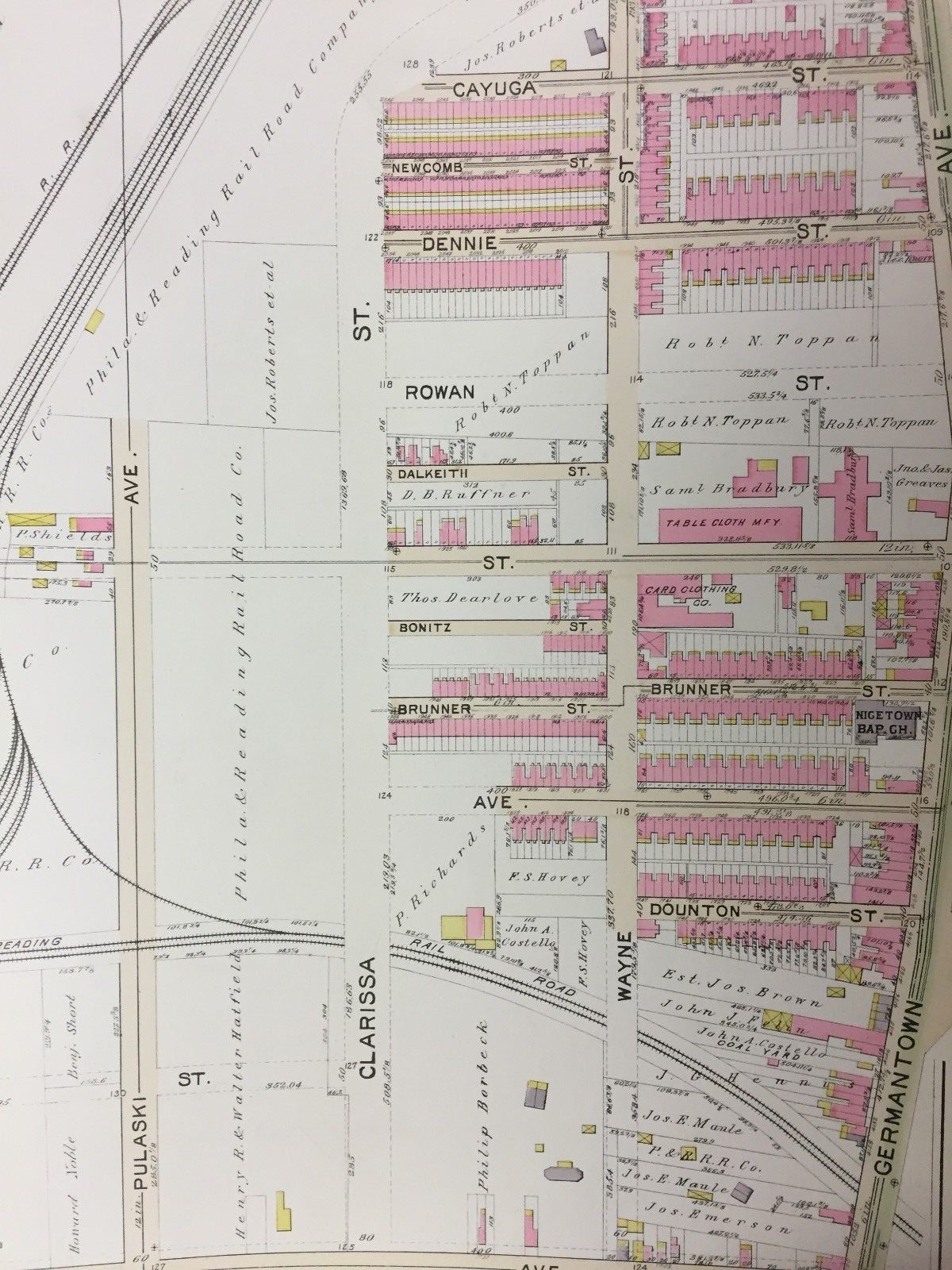 1894 PHILADELPHIA PA NICETOWN BAPTIST CHURCH MIDVALE STEEL HOTEL ABBEY ...