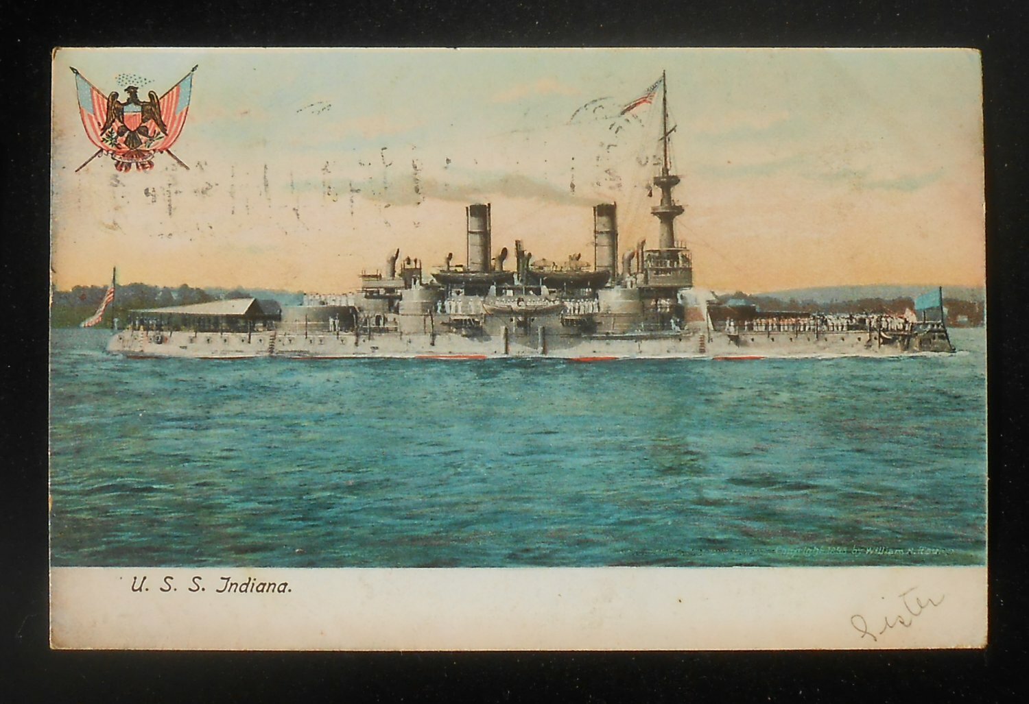 1906 USS Indiana First Battleship Launched 1893 William Cramp ...
