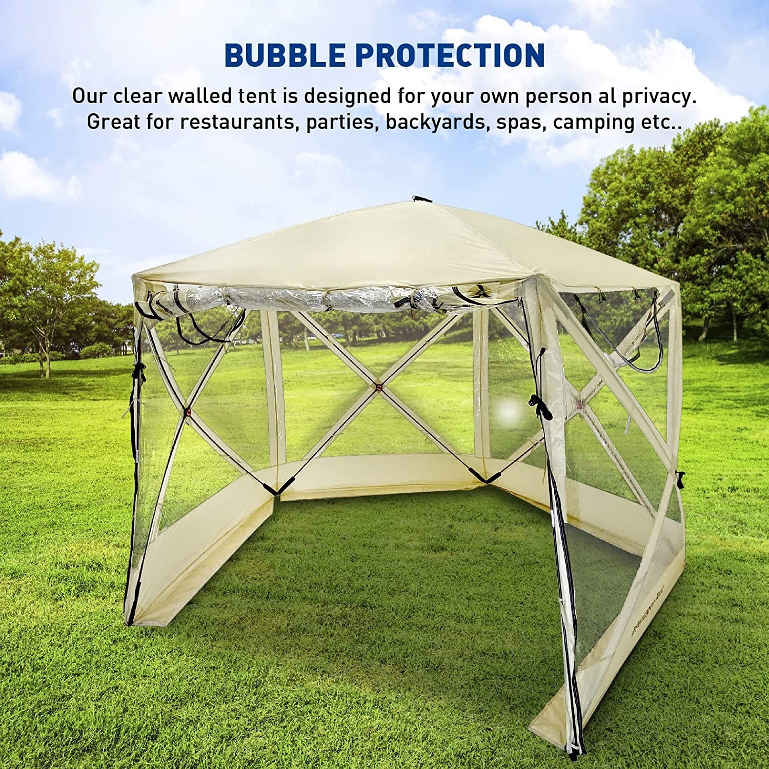 Pentagon Pop Up Bubble Tent Clear – 9.6’ X 9.6’ – Instant Weather Style ...