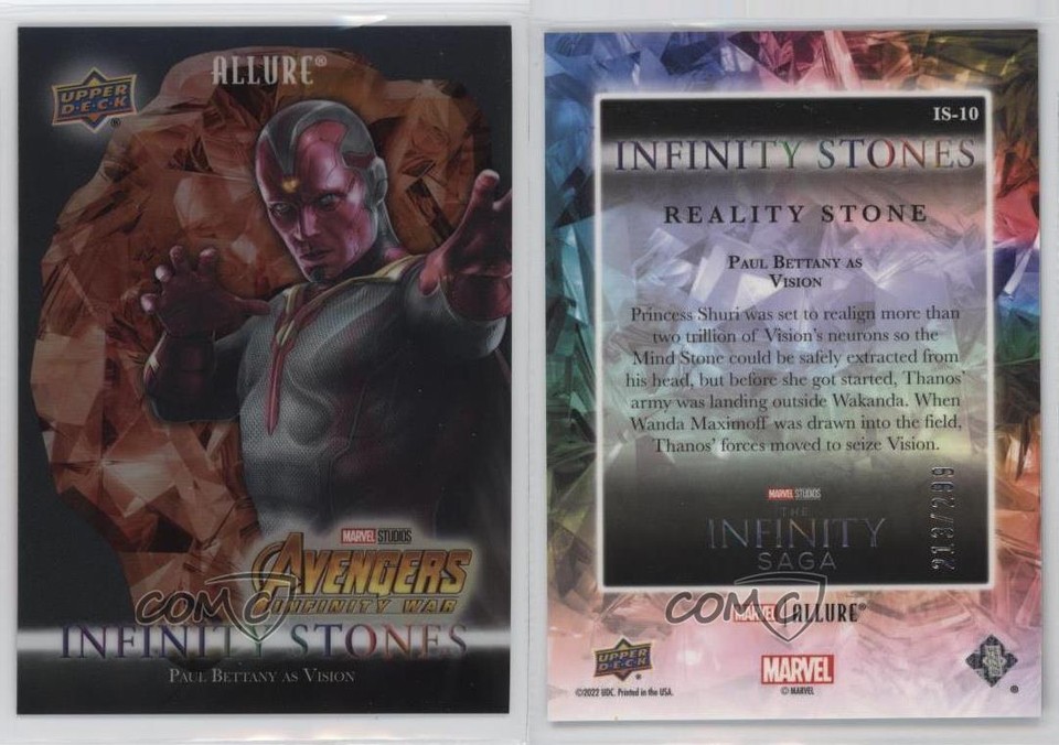 2022 Marvel Allure Infinity Stones Reality Stone /299 Vision Paul ...