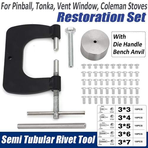 Semi Tubular Rivet Tool Restoration Set w/ 50PCS Rivets For Vent ...