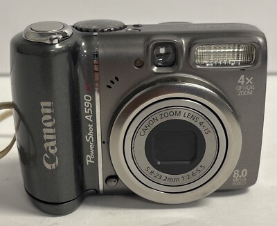 Canon PowerShot A590 IS 8.0MP Digital Camera Gray Powers On | eBay