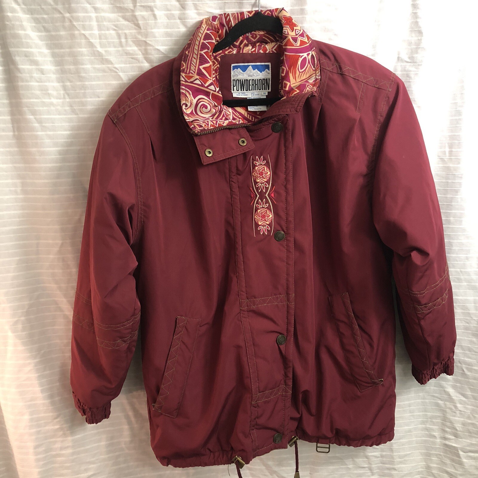 Powderhorn Western Sport Color Blocked Women's Full Zip Ski Jacket Size ...