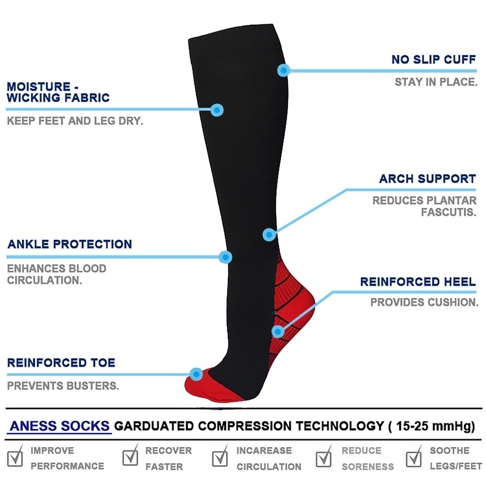 1pair Sports Compression Sock Nylon Sports Stocking Unisex (Gradient ...