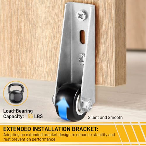 0.9-inch 2PCS Quiet Rubber Caster Wheels, Rolling Casters with Vertical ...