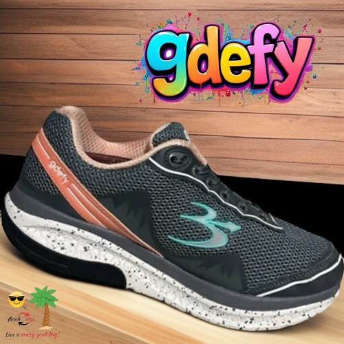 Gravity Defyer Gdefy Mighty Walk Womens Sz 9 Extra Wide Gray Pink/Peach ...