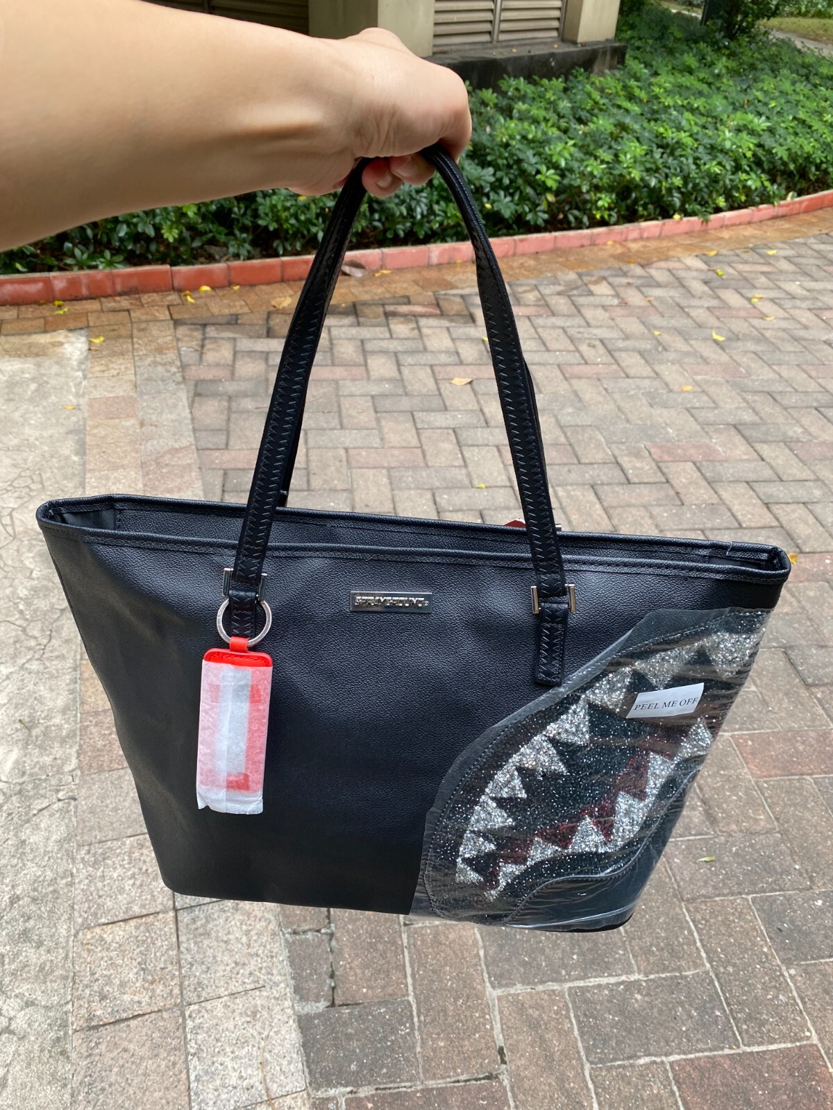 Sprayground Tote Bag Trinity Crystal Black Women Men Bag Shark Mouth ...