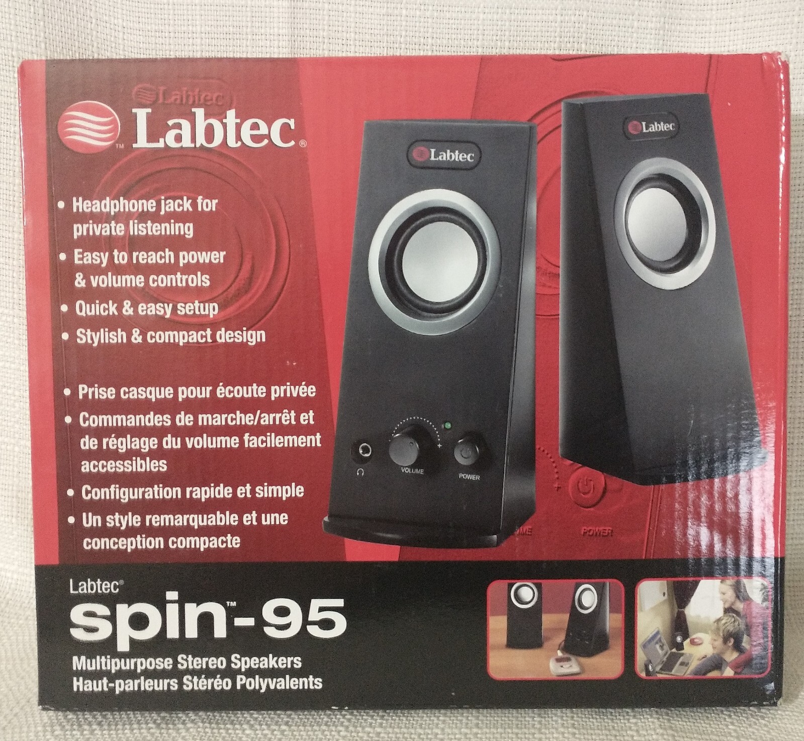 Labtec Spin-95 Multipurpose Stereo Speakers 970189-0403 | eBay