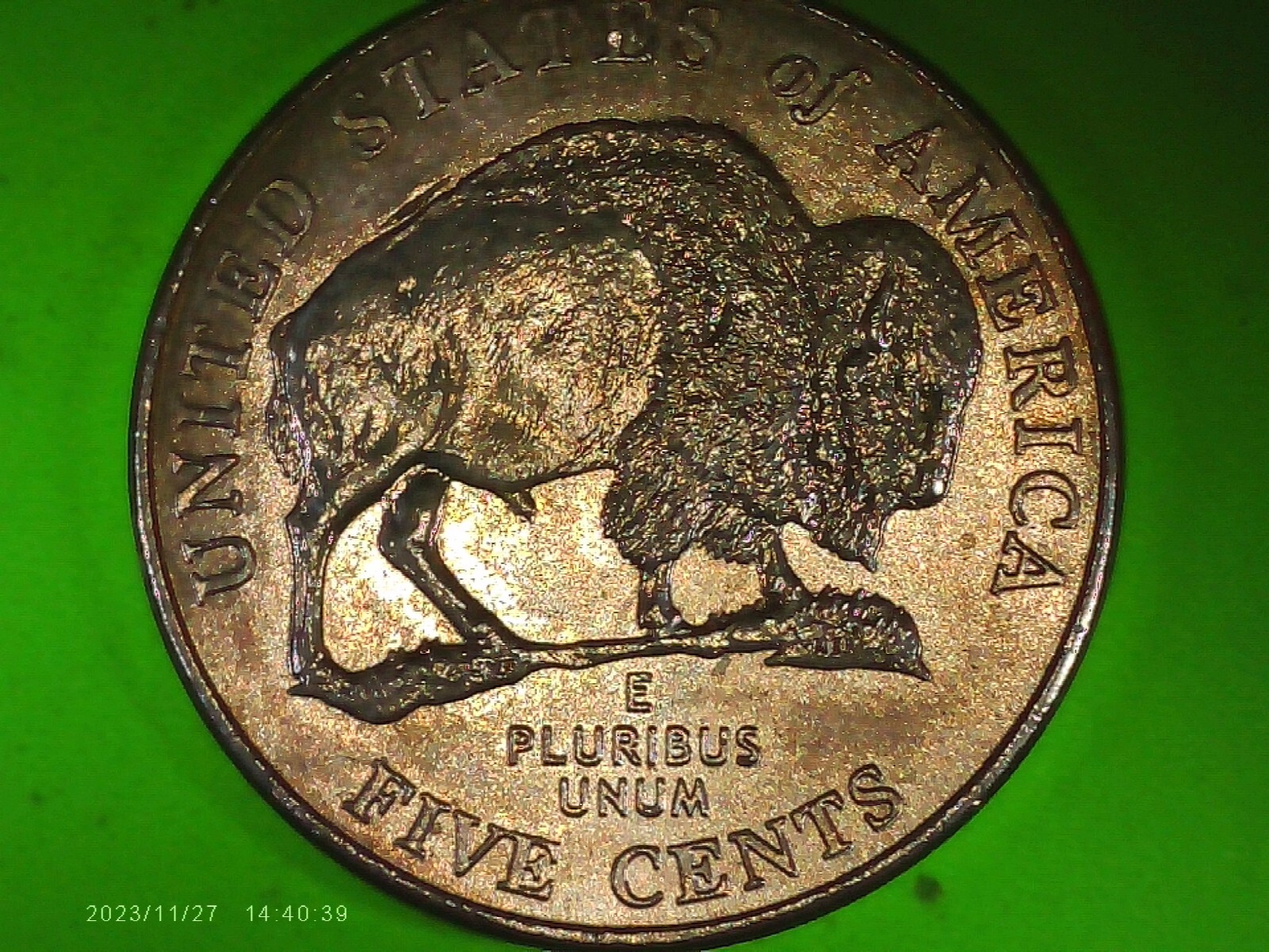 2005-P Jefferson Buffalo Bison ErrorNickel Rare speared-bison BU Die ...